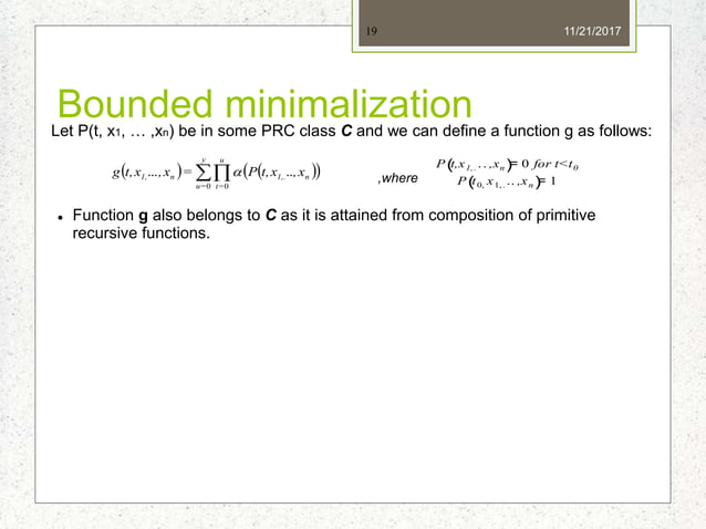 5.2 primitive recursive functions | PPT 5.2 primitive recursive functions | PPT