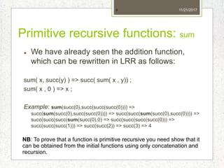 5.2 primitive recursive functions | PPTX
