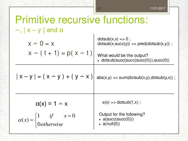 52 Primitive Recursive Functions