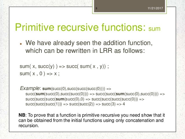 52 Primitive Recursive Functions 