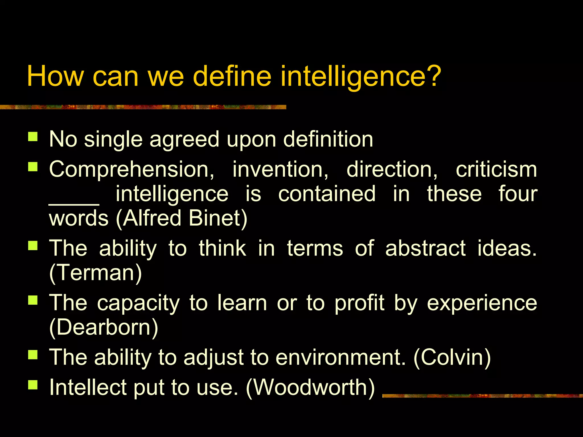 Concept of intelligence | PPT
