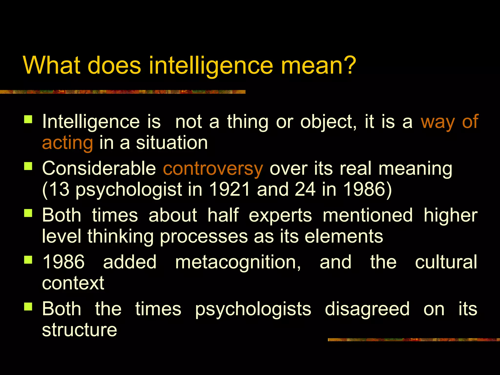 Concept of intelligence | PPT