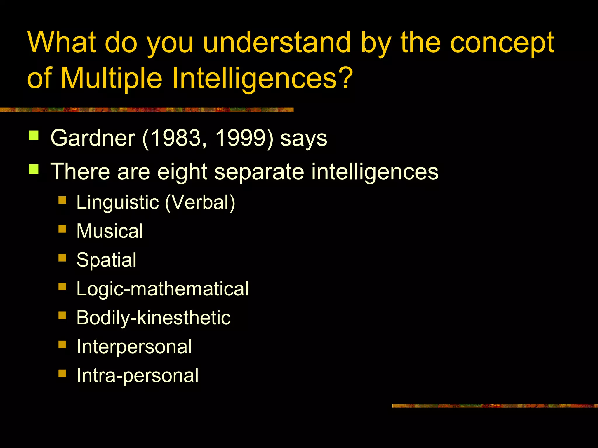Concept of intelligence | PPT