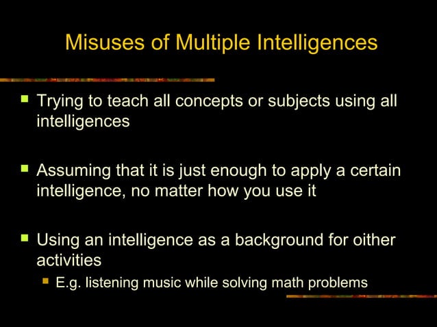 Concept of intelligence | PPT | Education