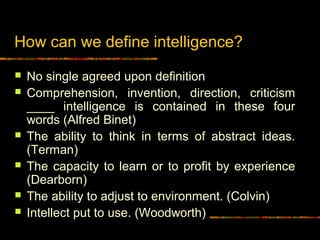 Concept of intelligence | PPT