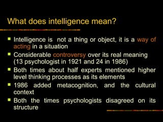 Concept of intelligence | PPT