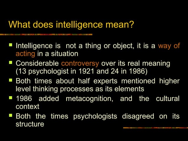 Concept of intelligence | PPT | Education