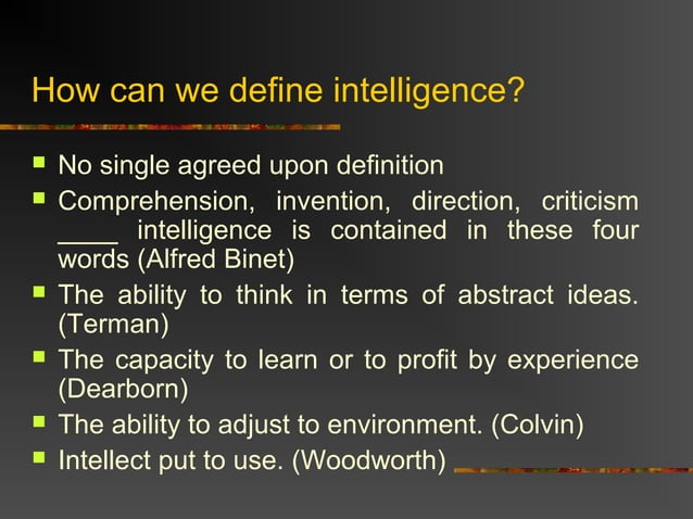 Theories of intelligence | PPT