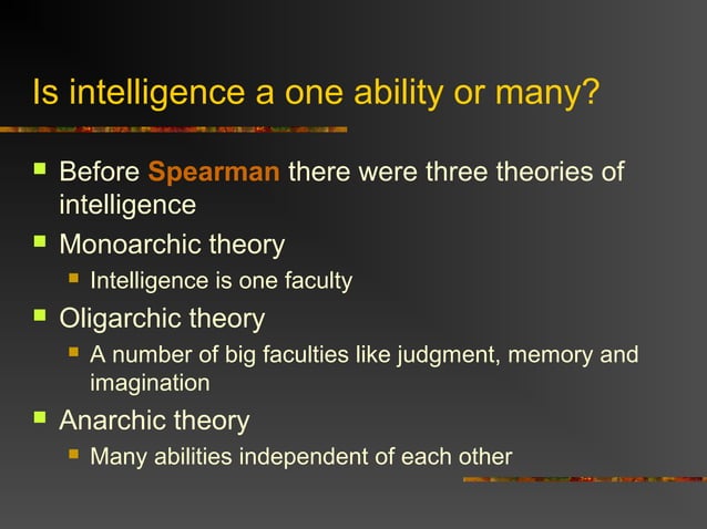 Theories of intelligence | PPT