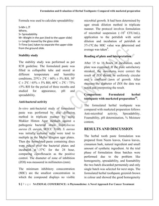 Formulation and Evalua-tion of Herbal Toothpaste: Compared With ...