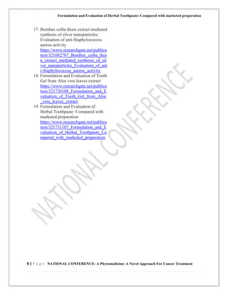 Formulation and Evalua-tion of Herbal Toothpaste: Compared With ...
