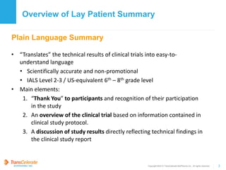 Plain Language Summary Roadshow | PPTX