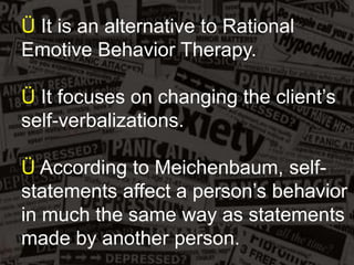 Donald Meichenbaum Cognitive Behavior Modification | PPTX