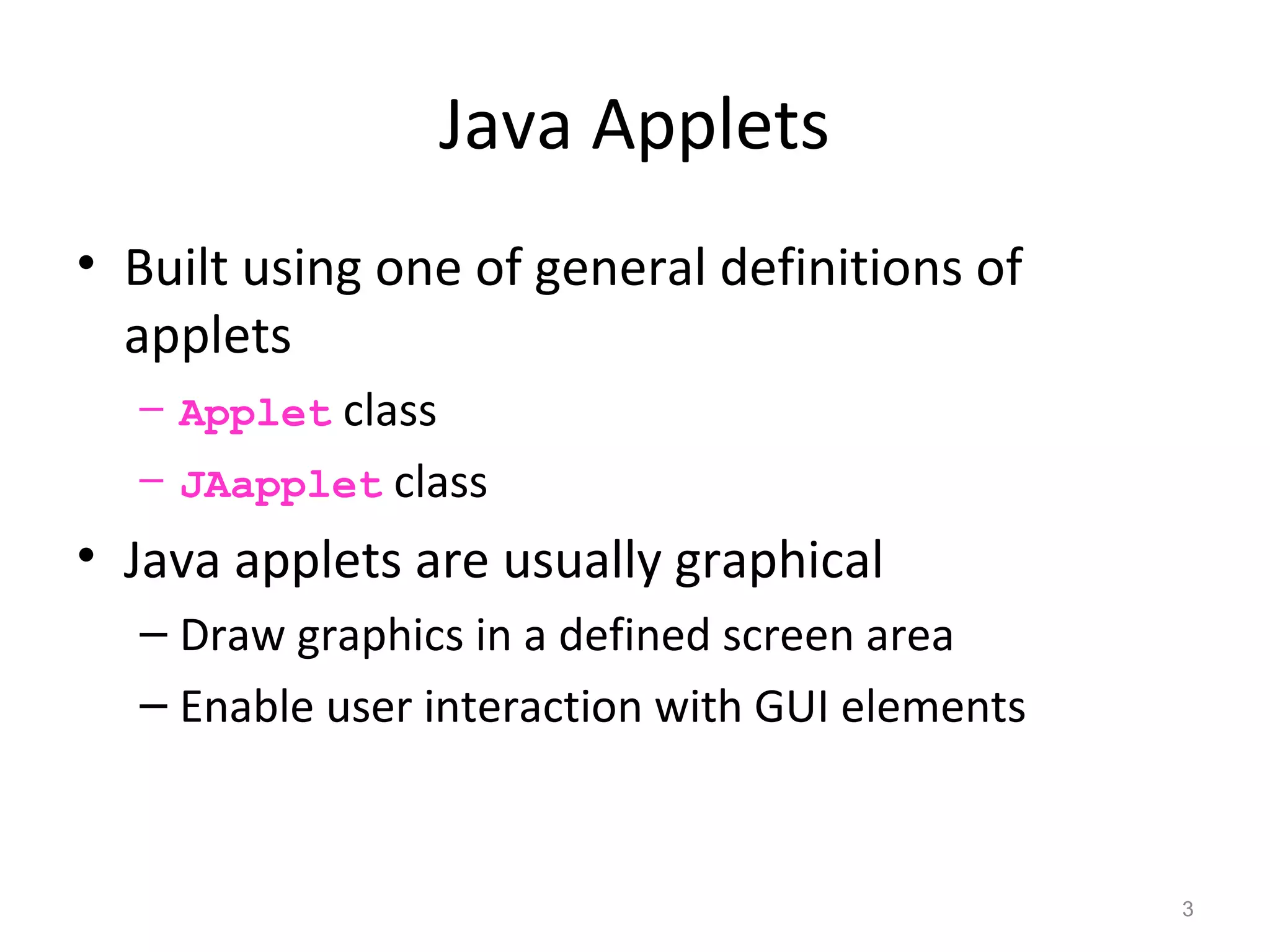 JAVA APPLET BASICS | PPT