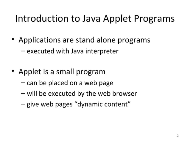 JAVA APPLET BASICS | PPT