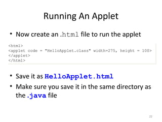 JAVA APPLET BASICS | PPT