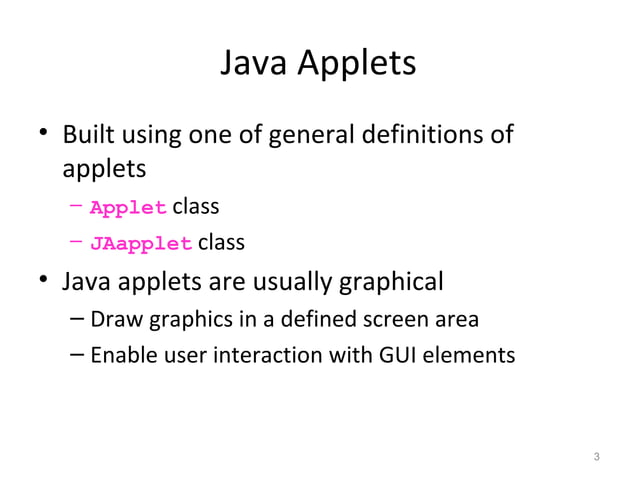 JAVA APPLET BASICS | PPT