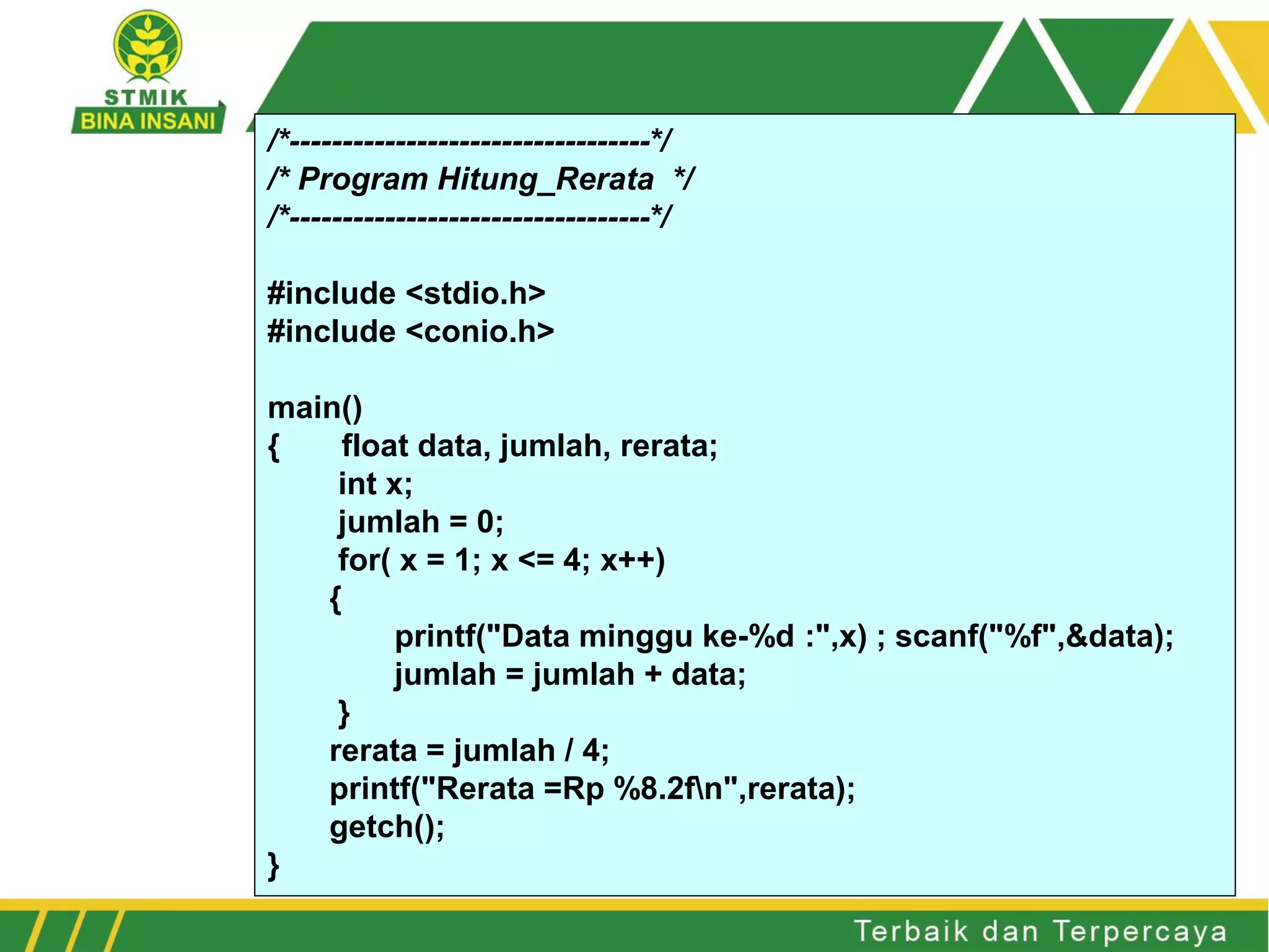 Pertemuan 5 Perulangan (Looping) | PPT