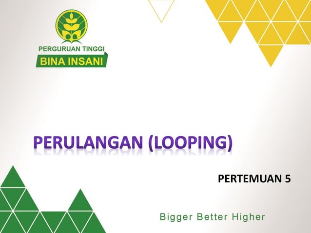 Pertemuan 5 Perulangan (Looping) | PPT