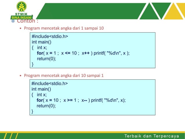 Pertemuan 5 Perulangan (Looping) | PPT