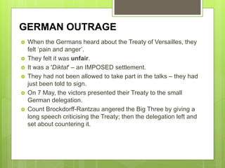 CAMBRIDGE IGCSE HISTORY: GERMAN REACTIONS TO THE TREATY | PPTX