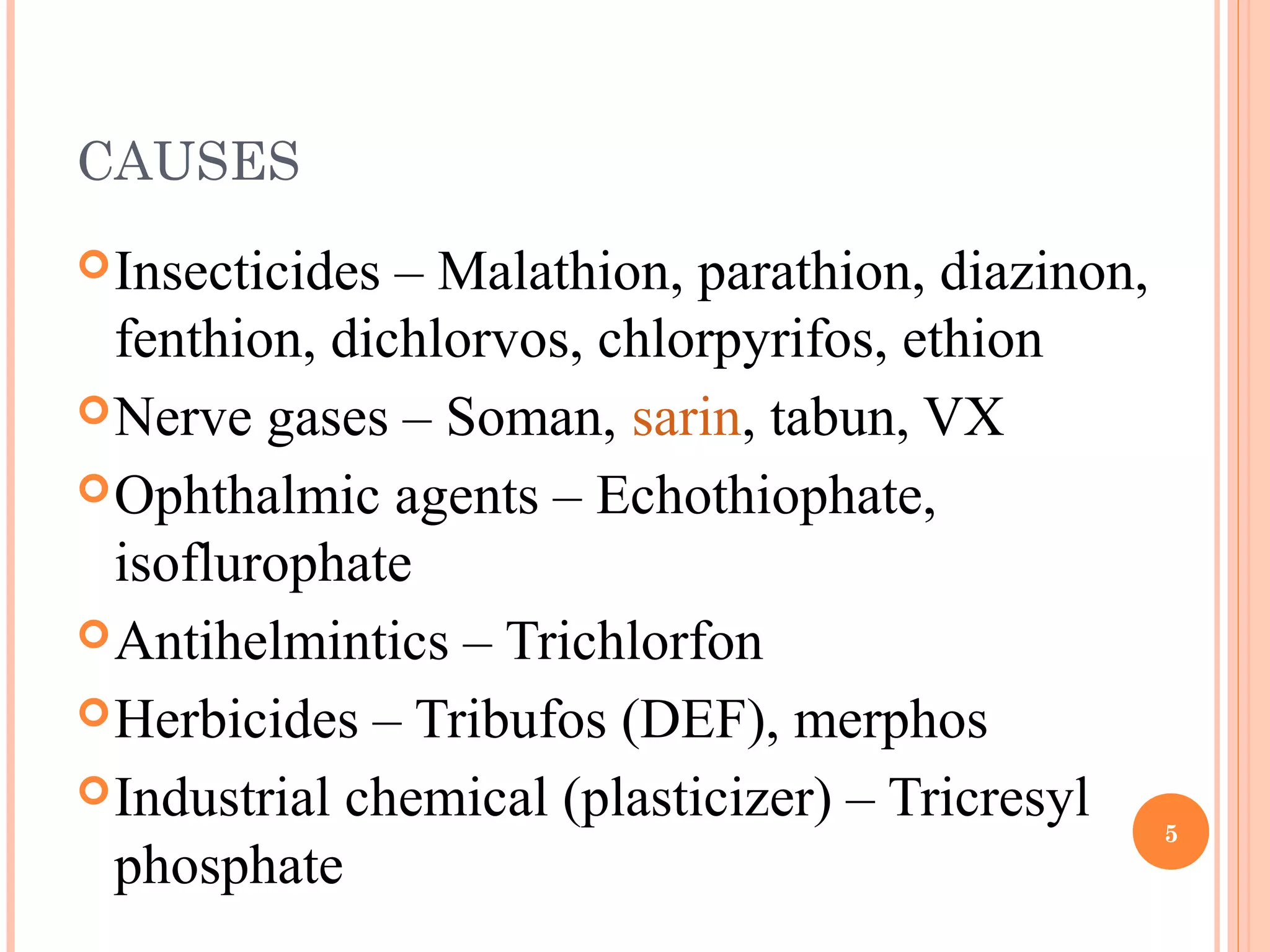 5. organophosphate poisoning | PPT