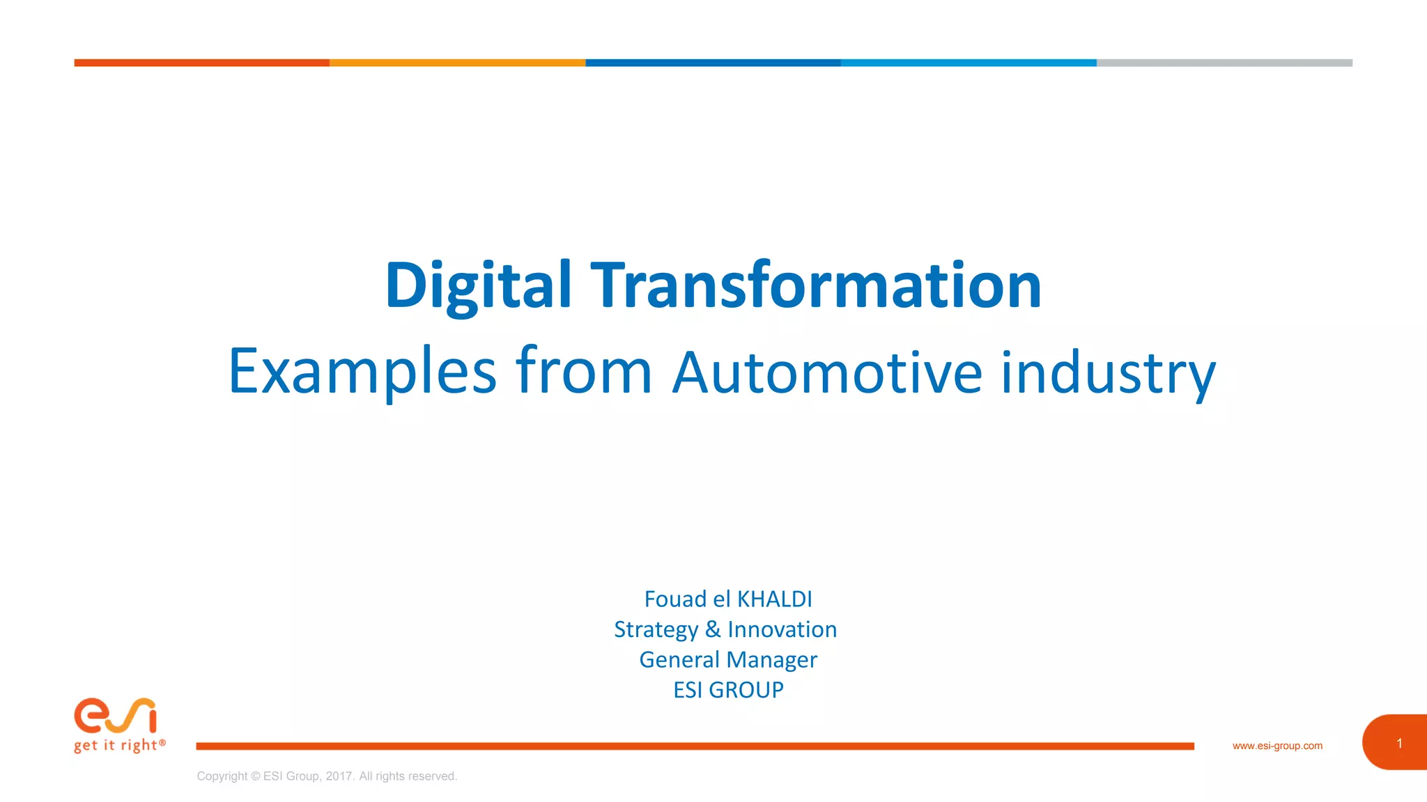 Digital Transformation. Examples from Automotive Industry | PPTX
