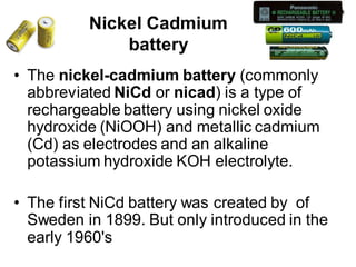 rechargable batteries and lead acid battery | PPT