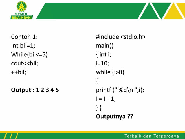 Pertemuan 5 Perulangan (Looping) | PDF