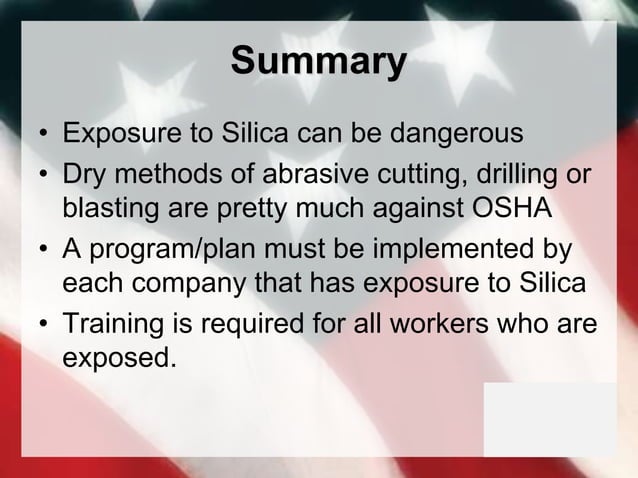 Silica Safety Requirements | PPTX