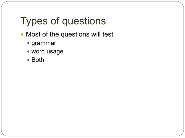 Test taking strategies for the TOEIC - incomplete sentences | PPT