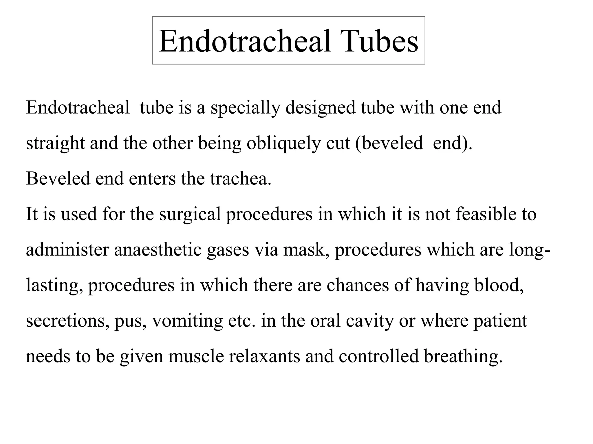 Endotracheal intubation in oral & maxillofacial surgery | PPTX | Ear ...
