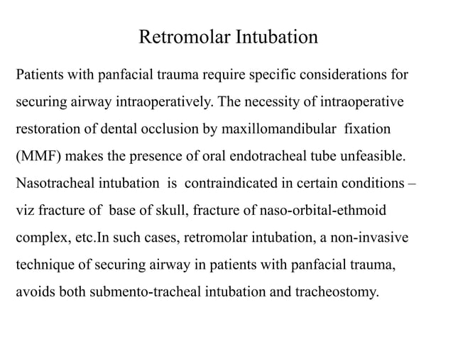 Endotracheal intubation in oral & maxillofacial surgery | PPTX | Ear ...
