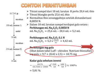 analisis glukosa sebelum inversi | PPTX