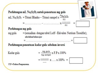 analisis glukosa sebelum inversi | PPTX