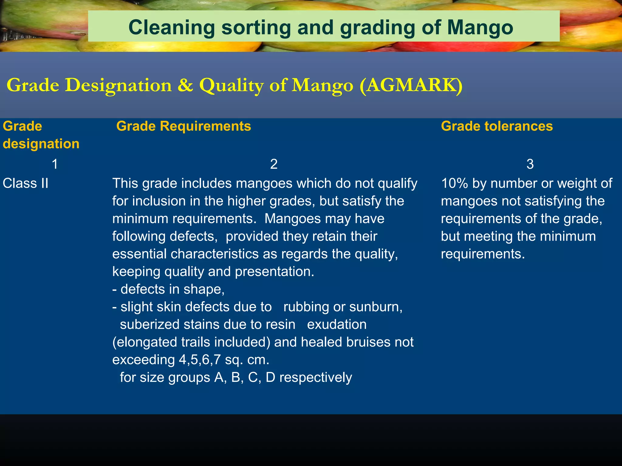 cleaning, sorting and grading of mango 1 | PPT