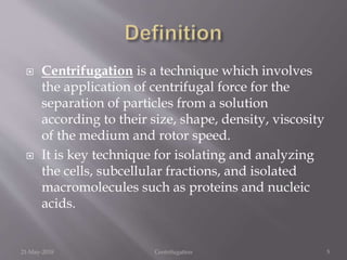Centrifugation (Extraction Technique) | PPTX