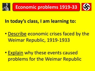 Hitler and Nazi Germany - economic problems in the weimar republic | PPT