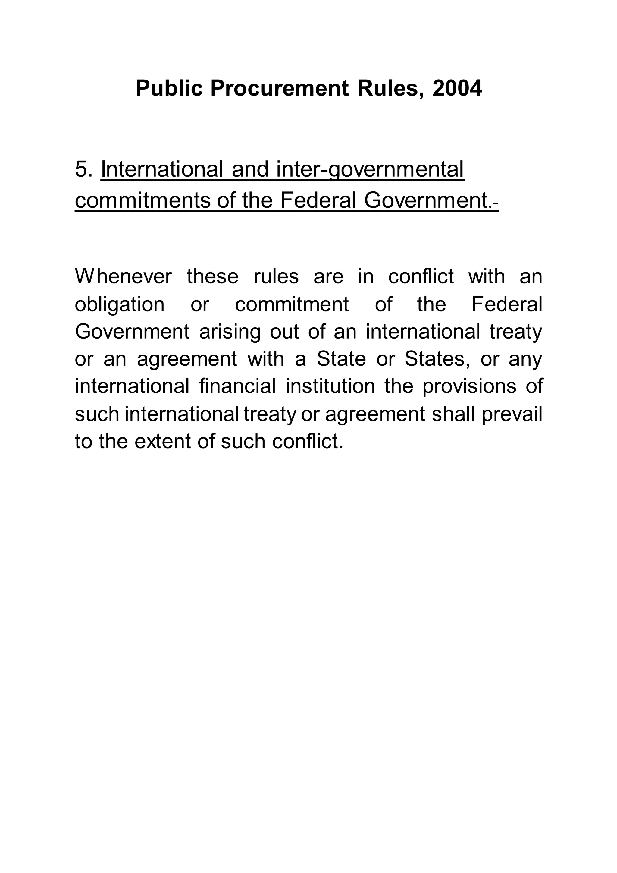 International and inter-governmental commitments of the Federal ...