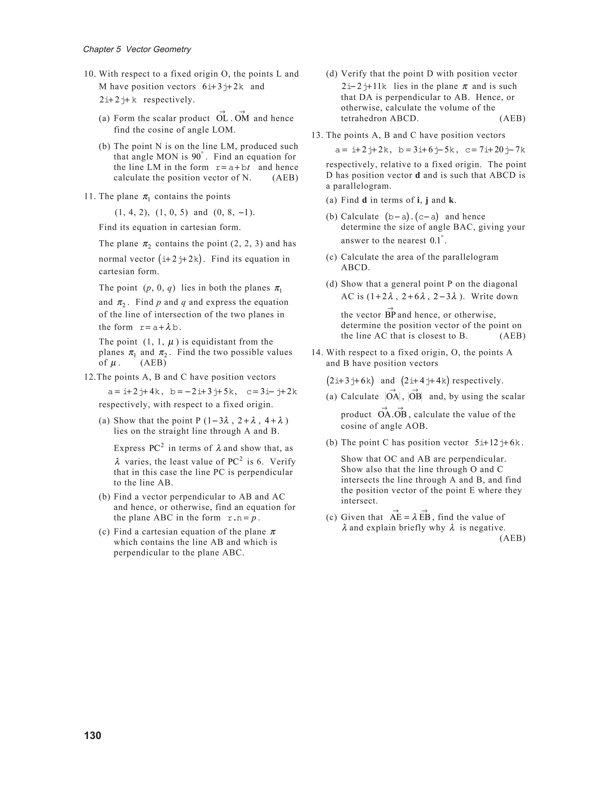5.vector geometry Further Mathematics Zimbabwe Zimsec Cambridge | PDF