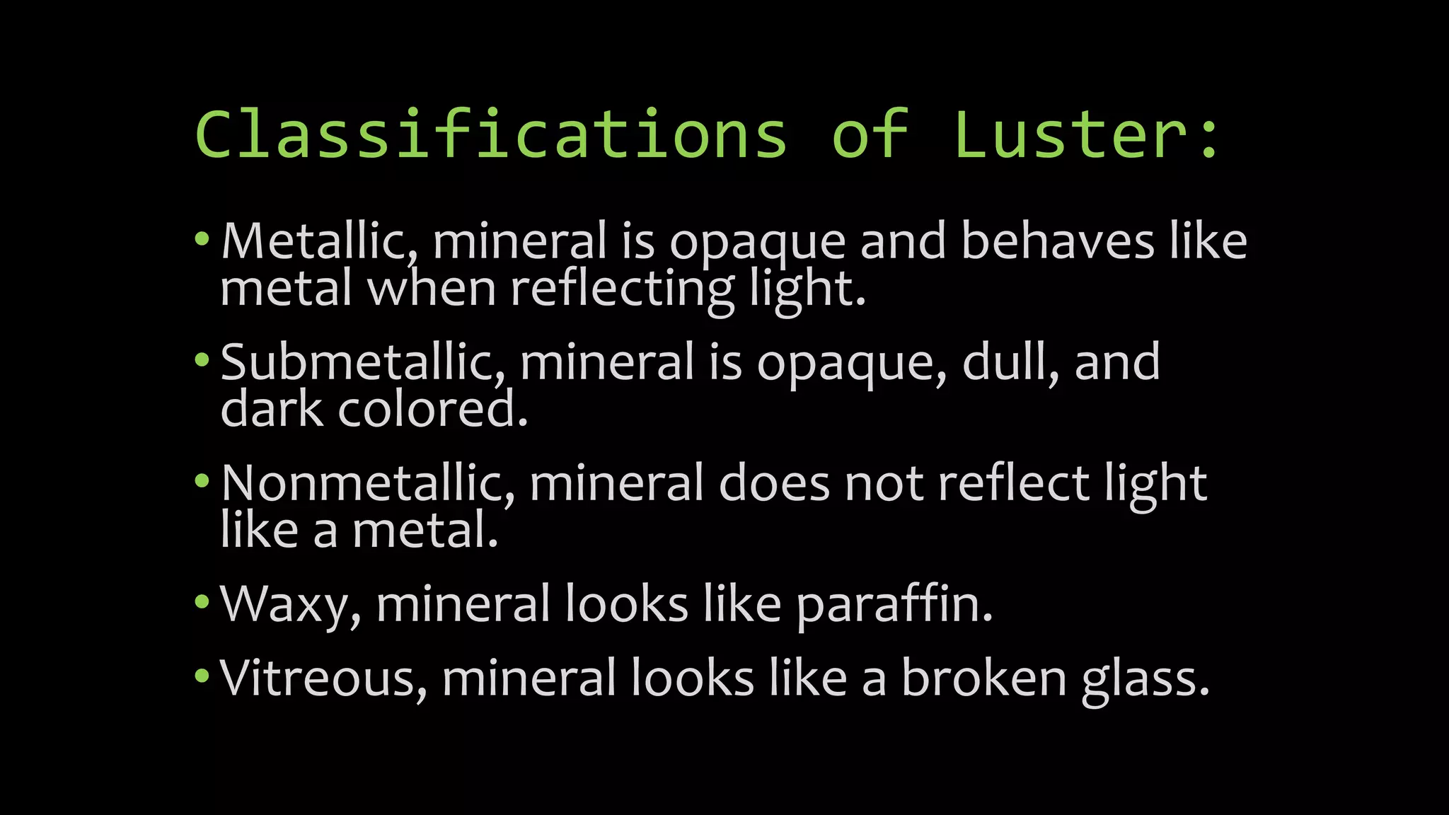Physical properties of minerals | PPTX