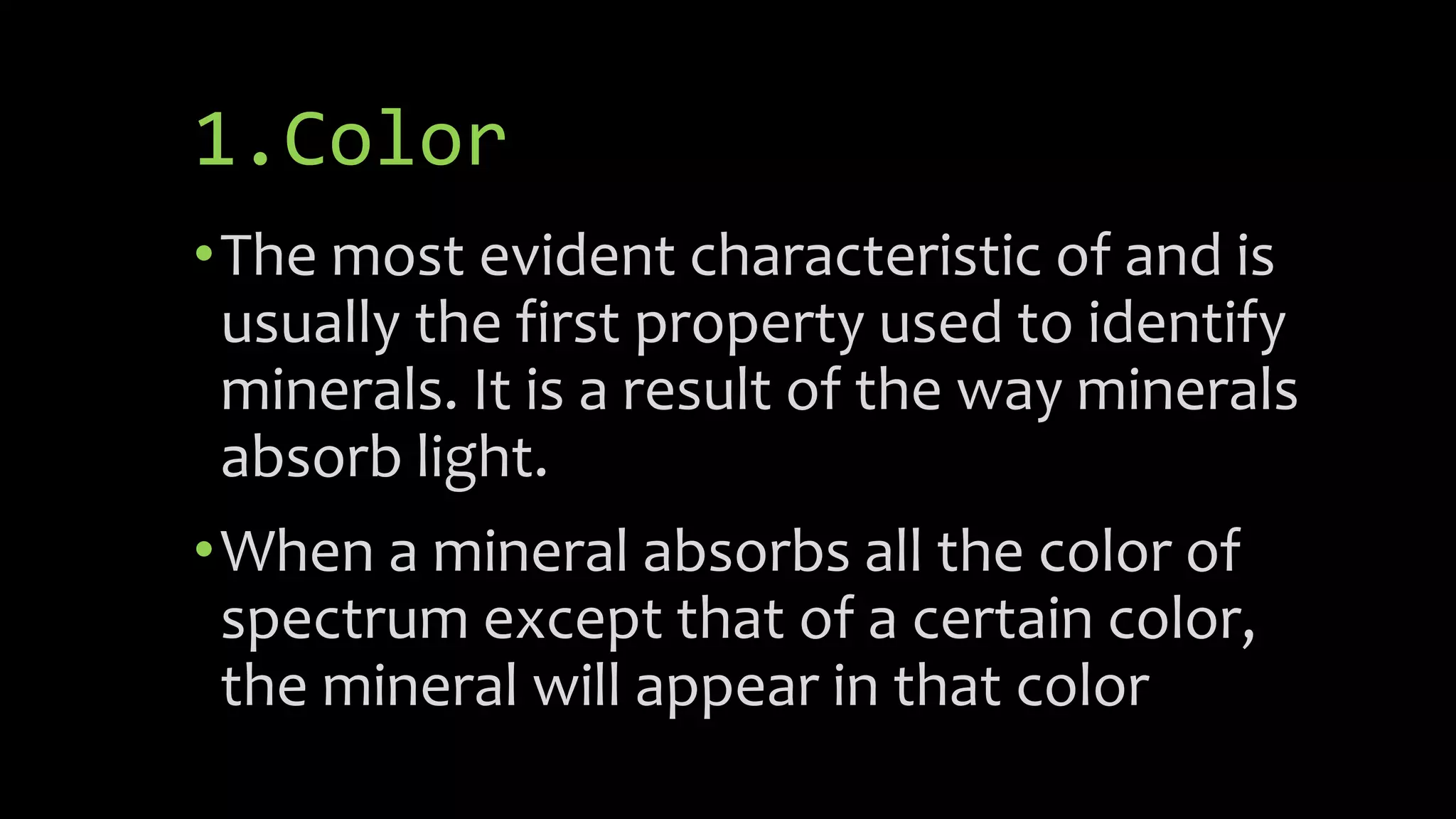 Physical properties of minerals | PPTX