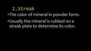 Physical properties of minerals | PPTX