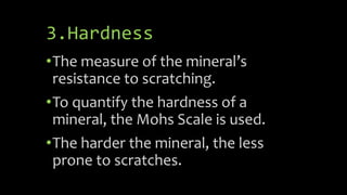 Physical properties of minerals | PPTX