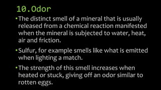 Physical properties of minerals | PPTX