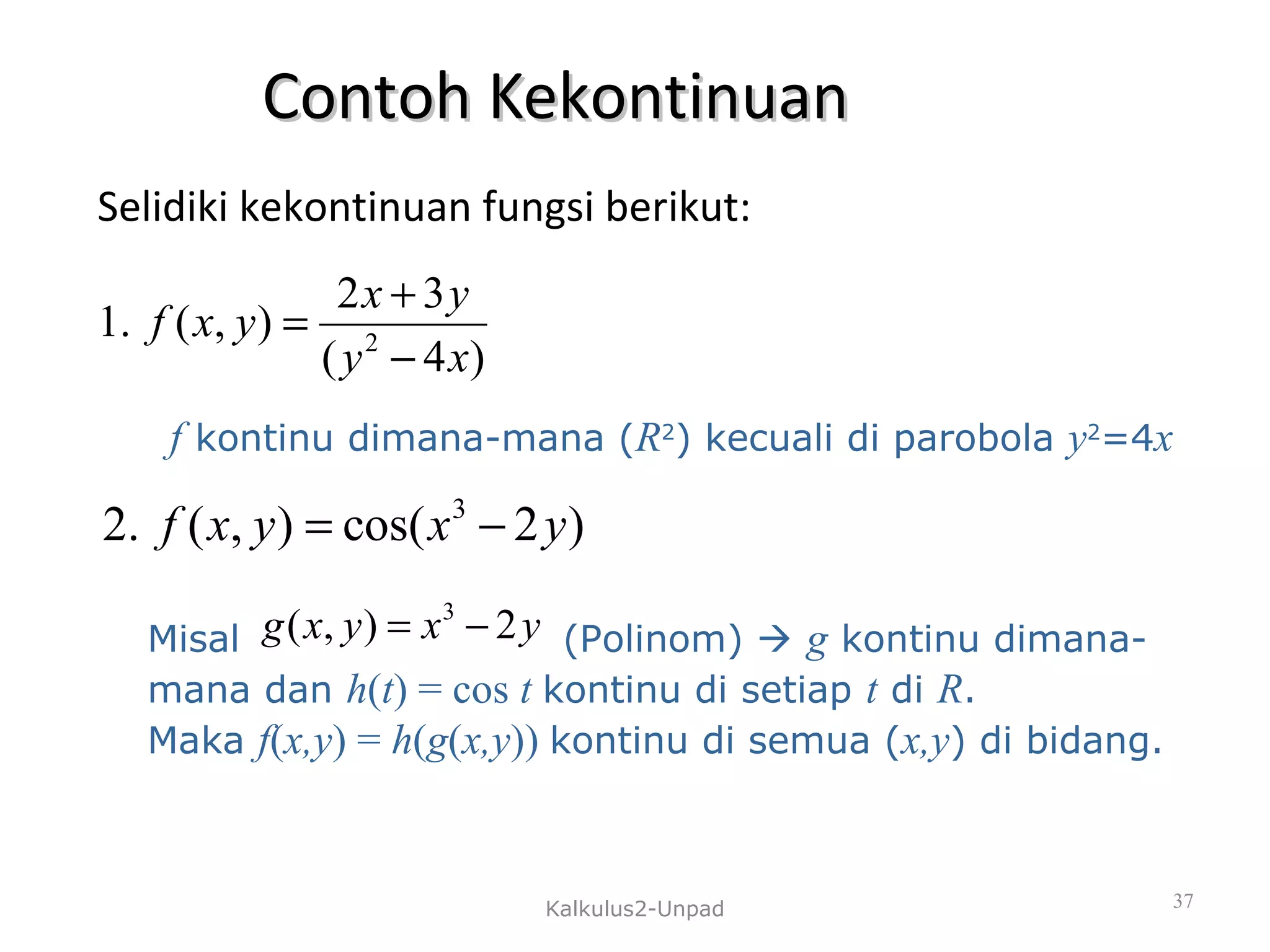 Fungsi Dua Peubah ( Kalkulus 2 ) | PPS