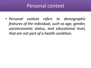 contexts and environments in occupational therapy | PPTX