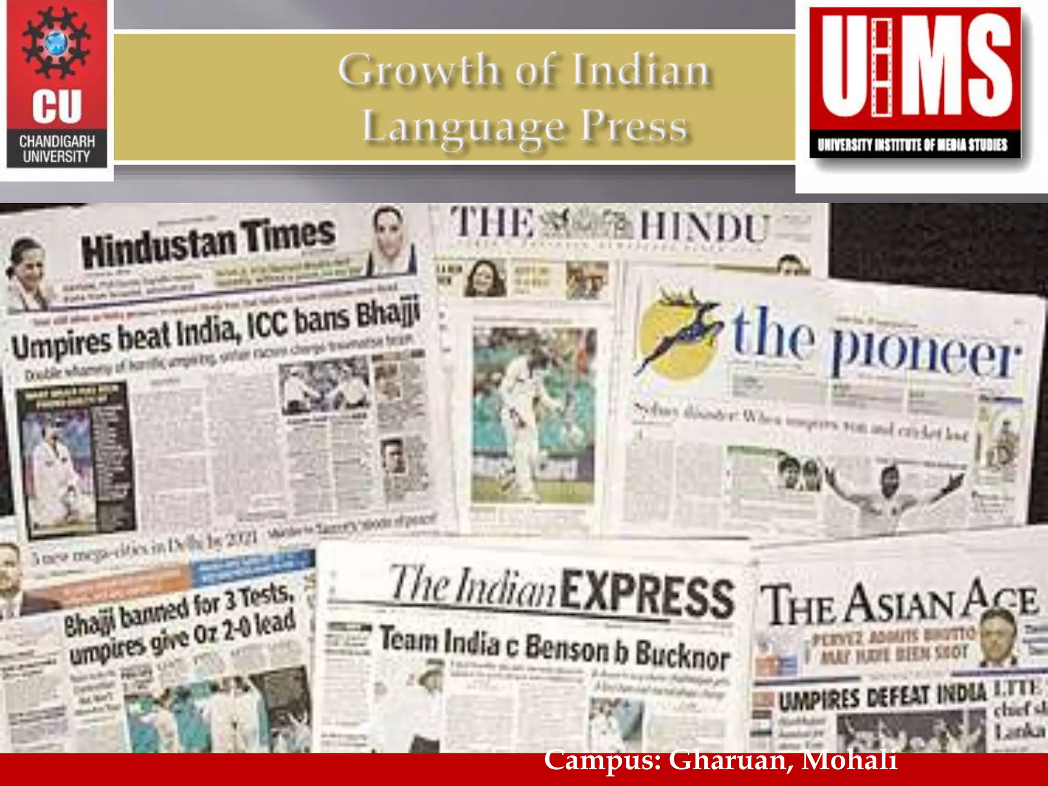 5.growth of indian language press edited | PPTX