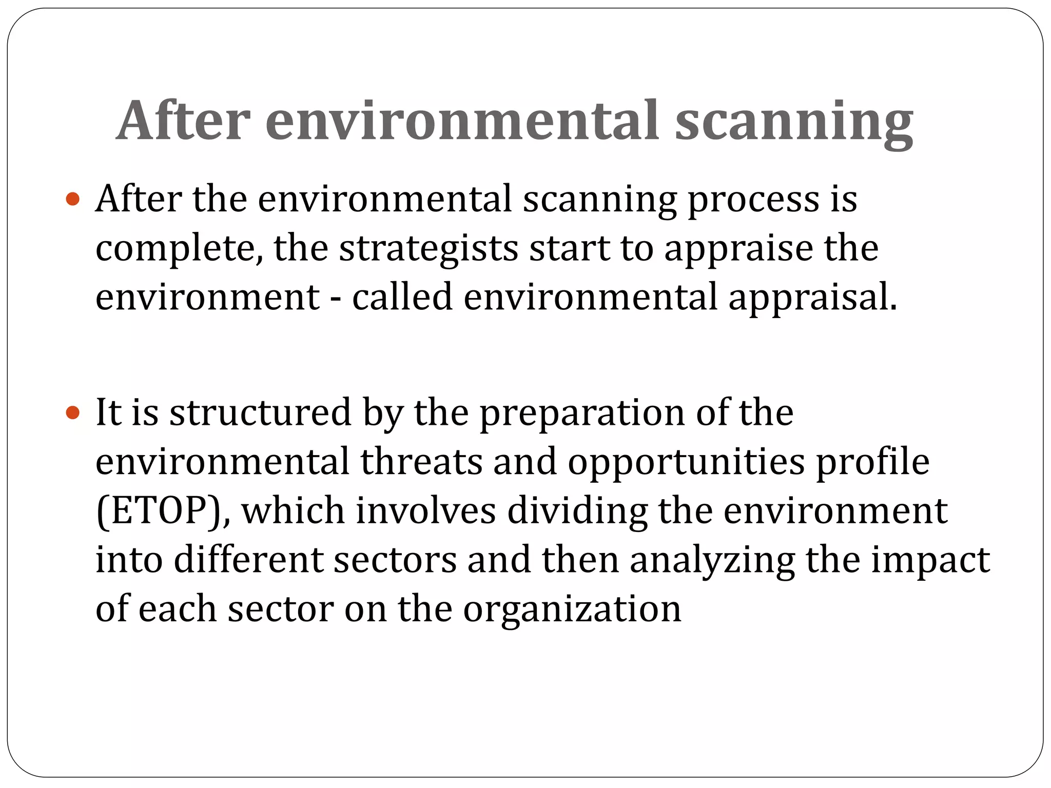 Strategic Management Environmental Scanning | PPTX