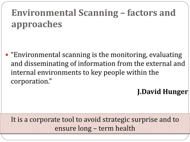 Strategic Management Environmental Scanning | PPTX